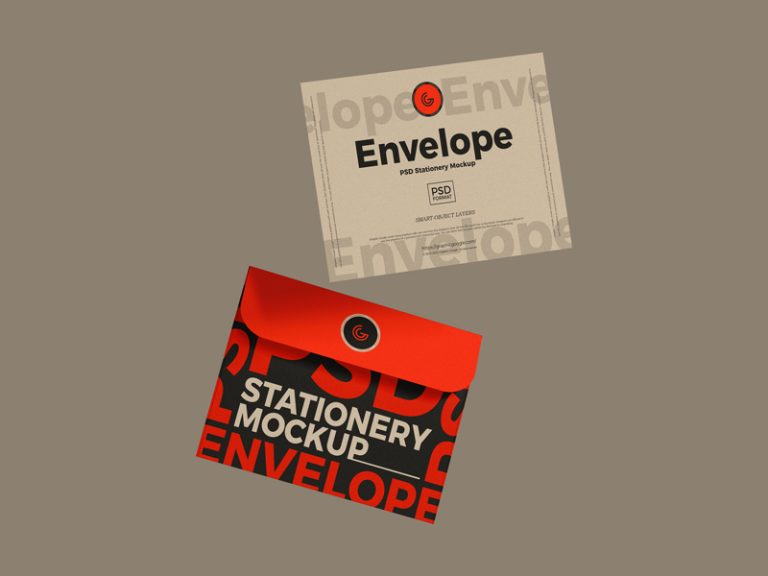 Free Envelope PSD Stationery Mockup - Graphic Google - Tasty Graphic ...