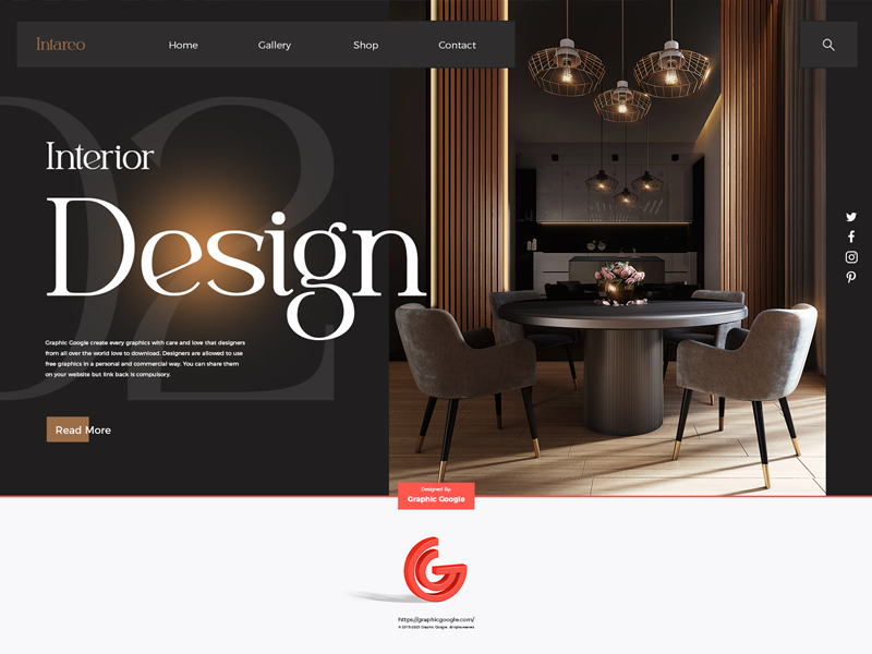 Free Interior Design Web Landing Page - Graphic Google - Tasty Graphic ...